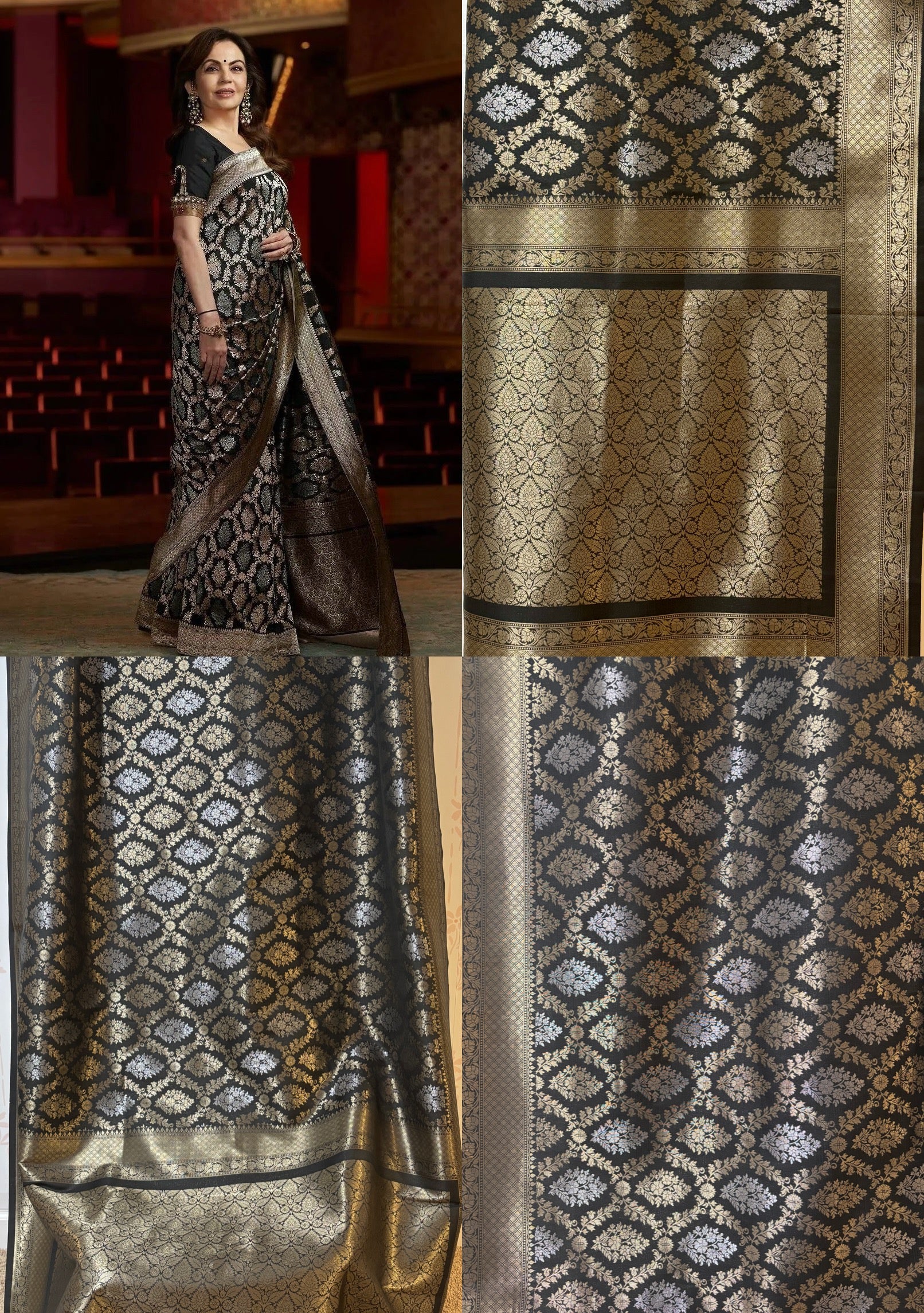 Nita Ambani inspired Black semi Banarasi saree and Blouse set – Mystic ...