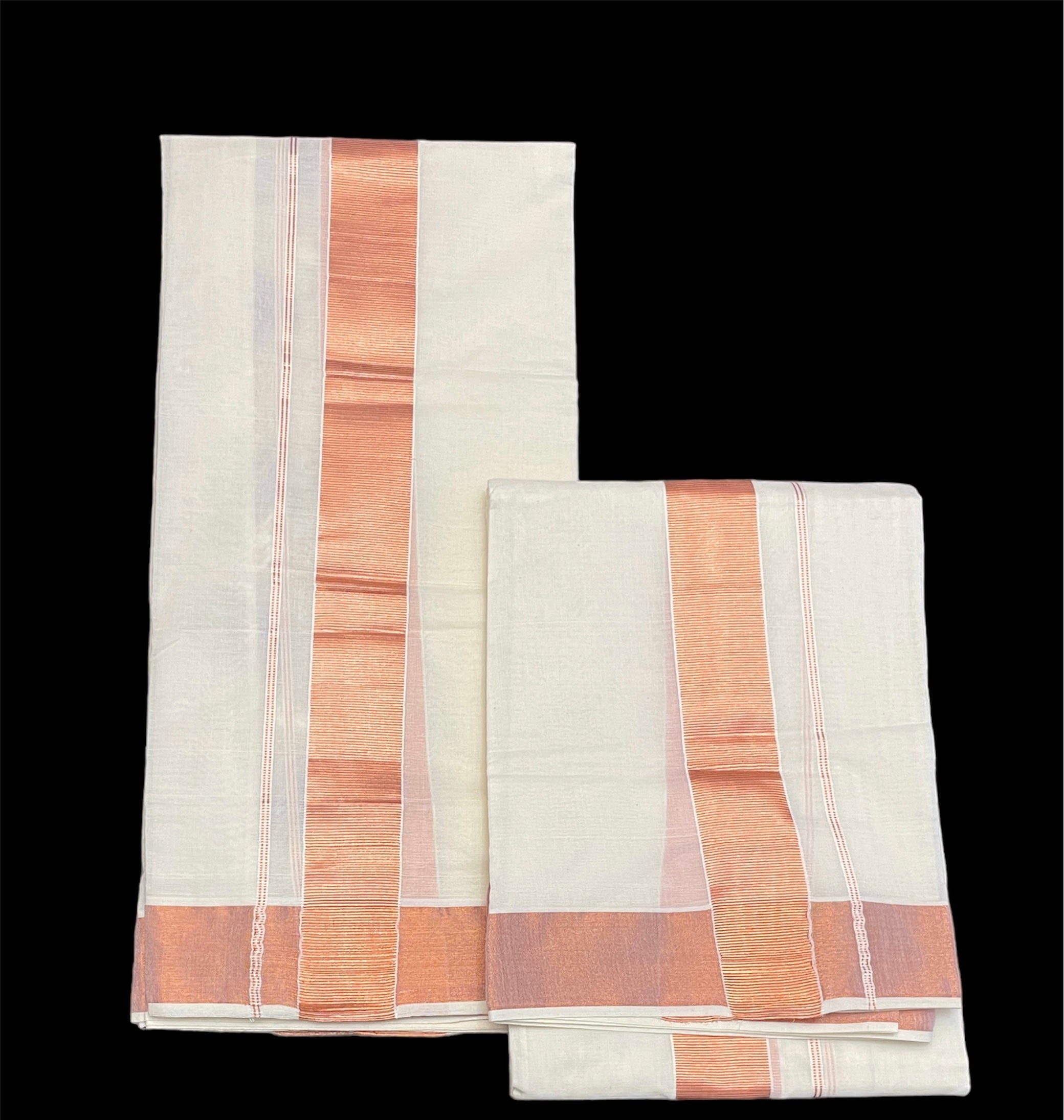 Kerala Copper Kasavu set Mundu – Mystic Dhaaga